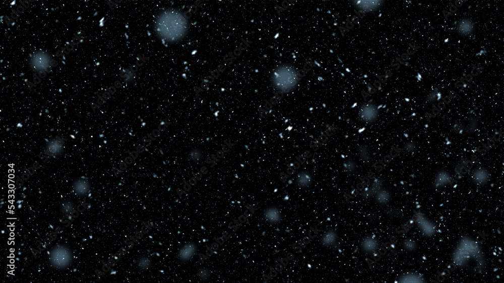 Falling realistic natural snowflakes overlay from top to bottom with ...