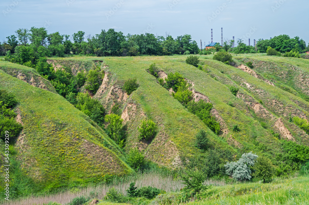 Gully is landform created by running water Stock Photo | Adobe Stock