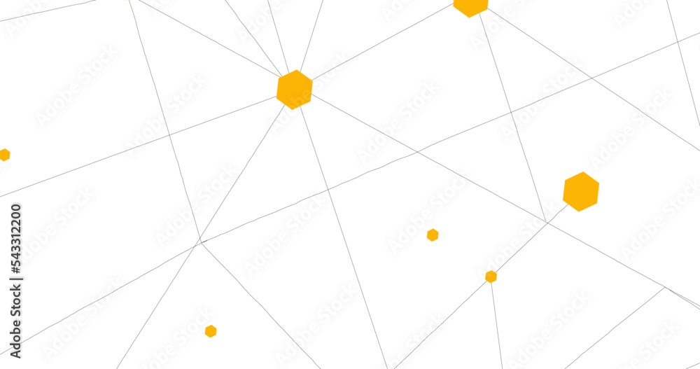 Orange network. Abstract connection on white background. Network ...