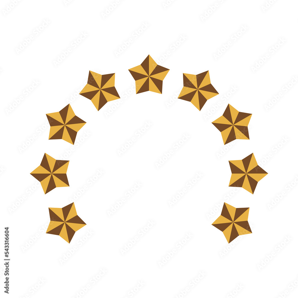 Gold Curve Star Rating 4 Stock Vector | Adobe Stock