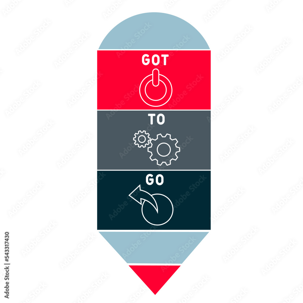 g2g - got to go acronym. business concept background. vector ...