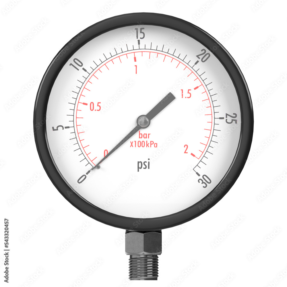 3d rendering illustration of a pressure gauge Stock Illustration ...