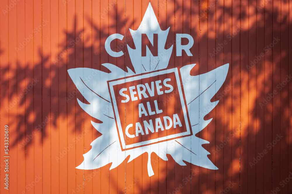 CN logo on a Diesel locomotiv. Canadian National Railway, it is the ...