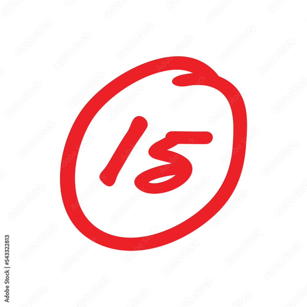 15 points exam score, fifteen points grade results, vector illustration ...