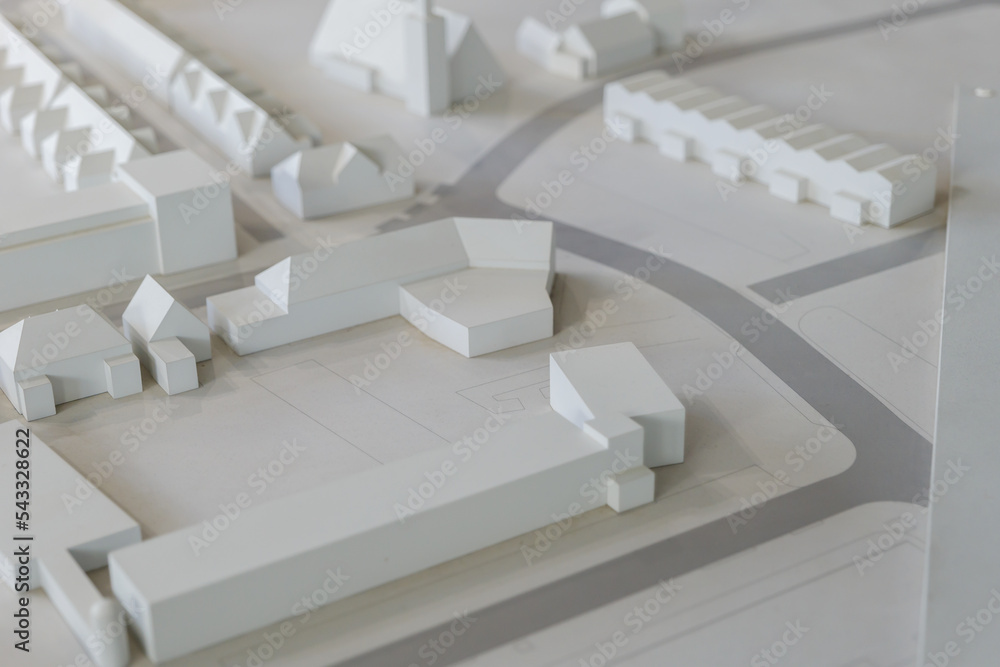 Poster Top view of white architectural models – Wall Art | UkPosters