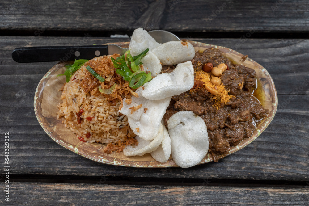 Rending Daging, Indonesian Spicy stew beef, and Nasi goreng, Indonesian ...
