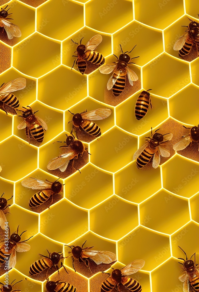 Honeycomb background product podium display 3d stand of natural honey ...