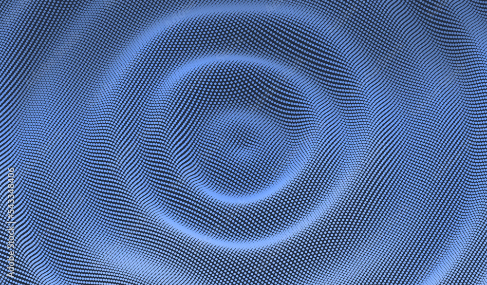 Wavy background with ripple effect. Vector illustration with particle ...