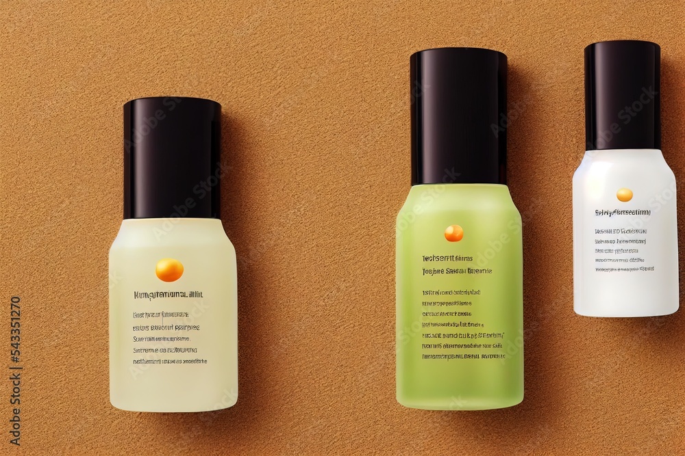 Cosmetic 3d rendering Magic serum through the skin and reduce up saggy ...