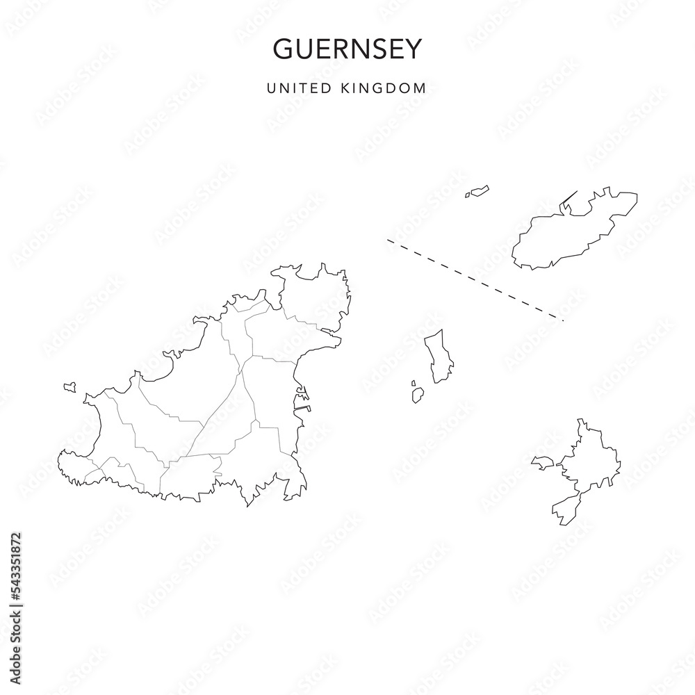 Administrative Map of Guernsey with Parishes as of 2022 - United ...
