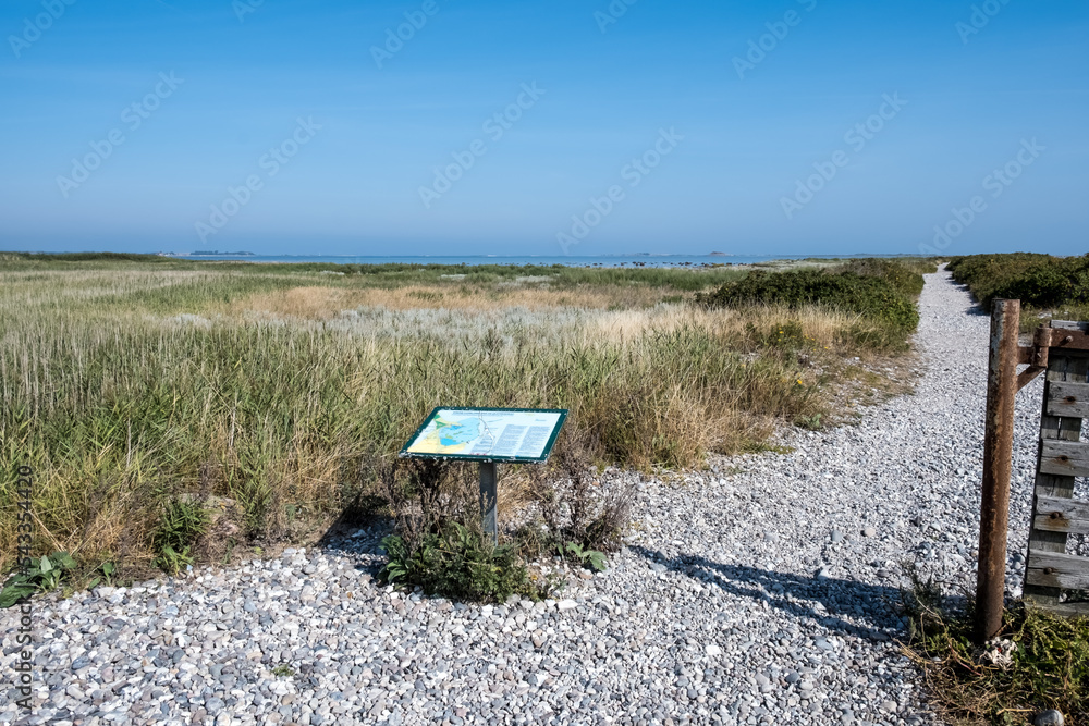 View of Stavns Fjord, a fjord at the Danish island of Samso in the ...