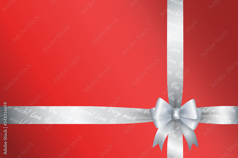 Silver Ribbon luxury unities it selt present box gift wrap red card or ...