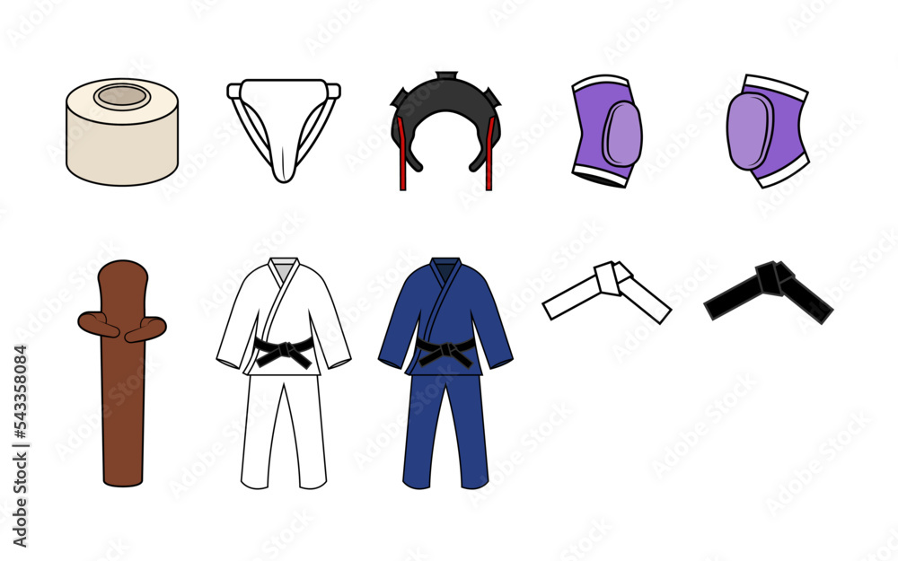 Judo pictograms set vector illustration. Stock Vector | Adobe Stock
