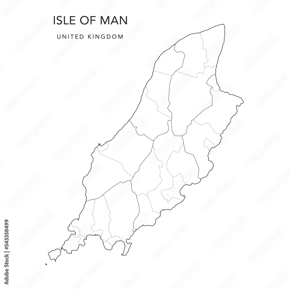 Administrative Map of the Isle of Man with Historical Parishes and ...
