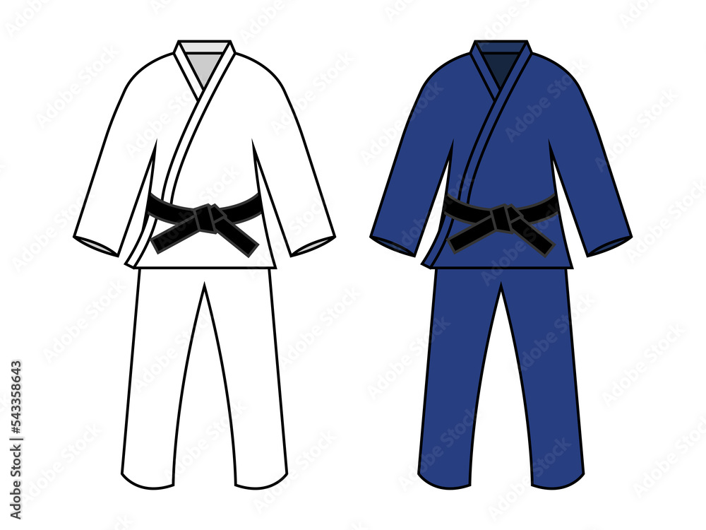 Judo uniform set pictogram vector illustration. Stock Vector | Adobe Stock
