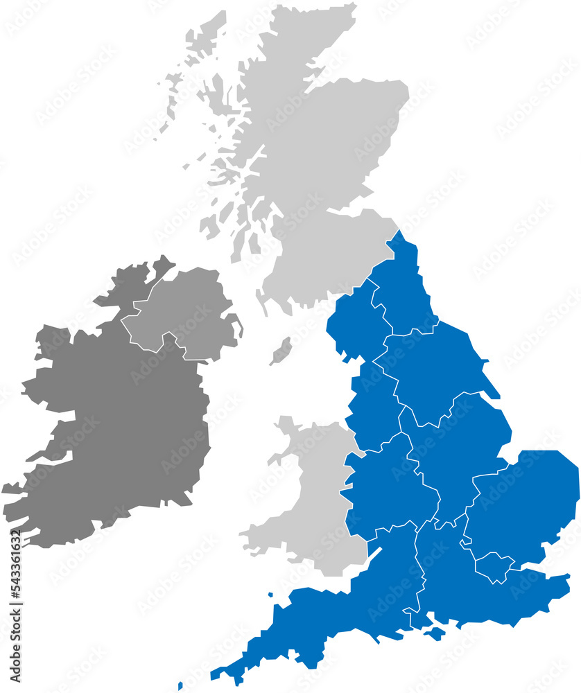 England political map divide by state Stock Illustration | Adobe Stock