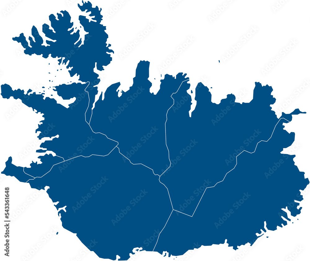 Iceland political map divide by state Stock Illustration | Adobe Stock