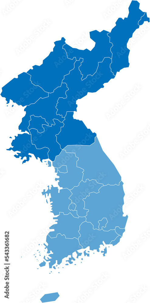 Korea political map divide by state Stock Illustration | Adobe Stock