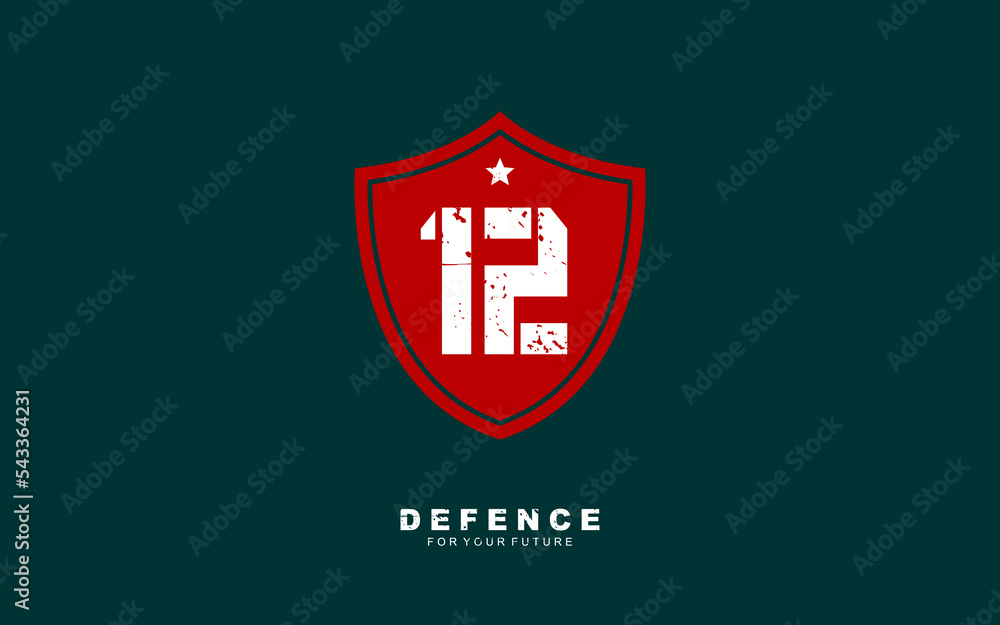 TWELVE Number army for team identity. Military template vector ...