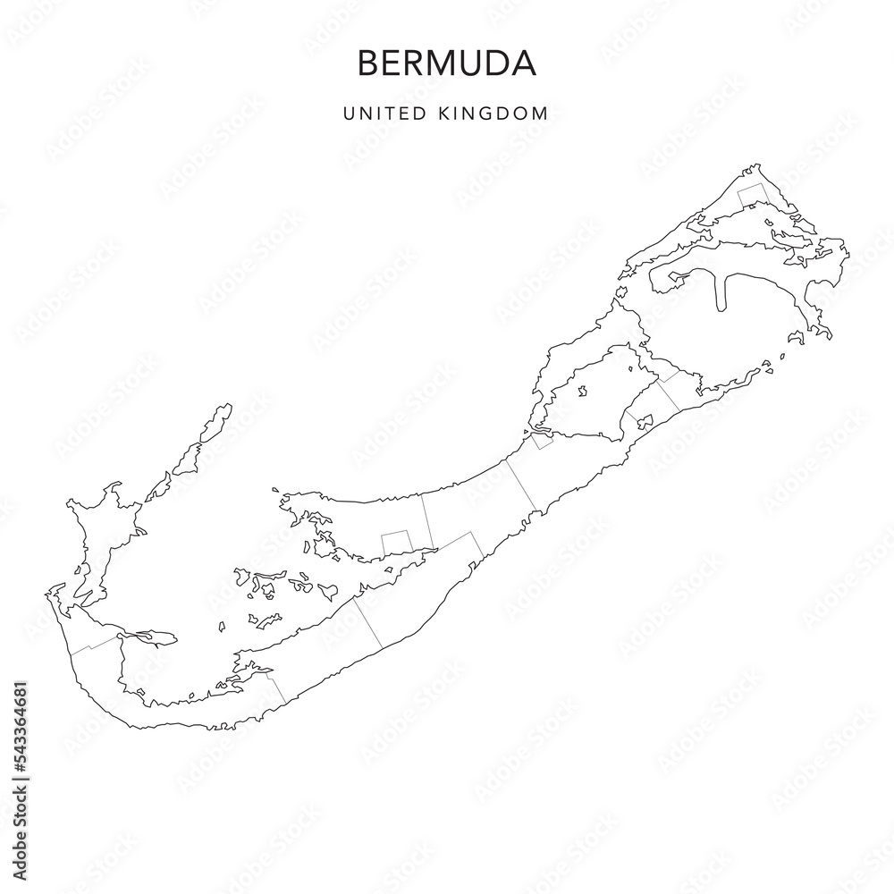 Administrative Map of Bermuda with Districts as of 2022 - United ...