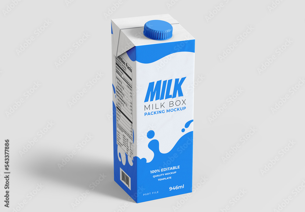 Milk Box Mockup Stock Template | Adobe Stock