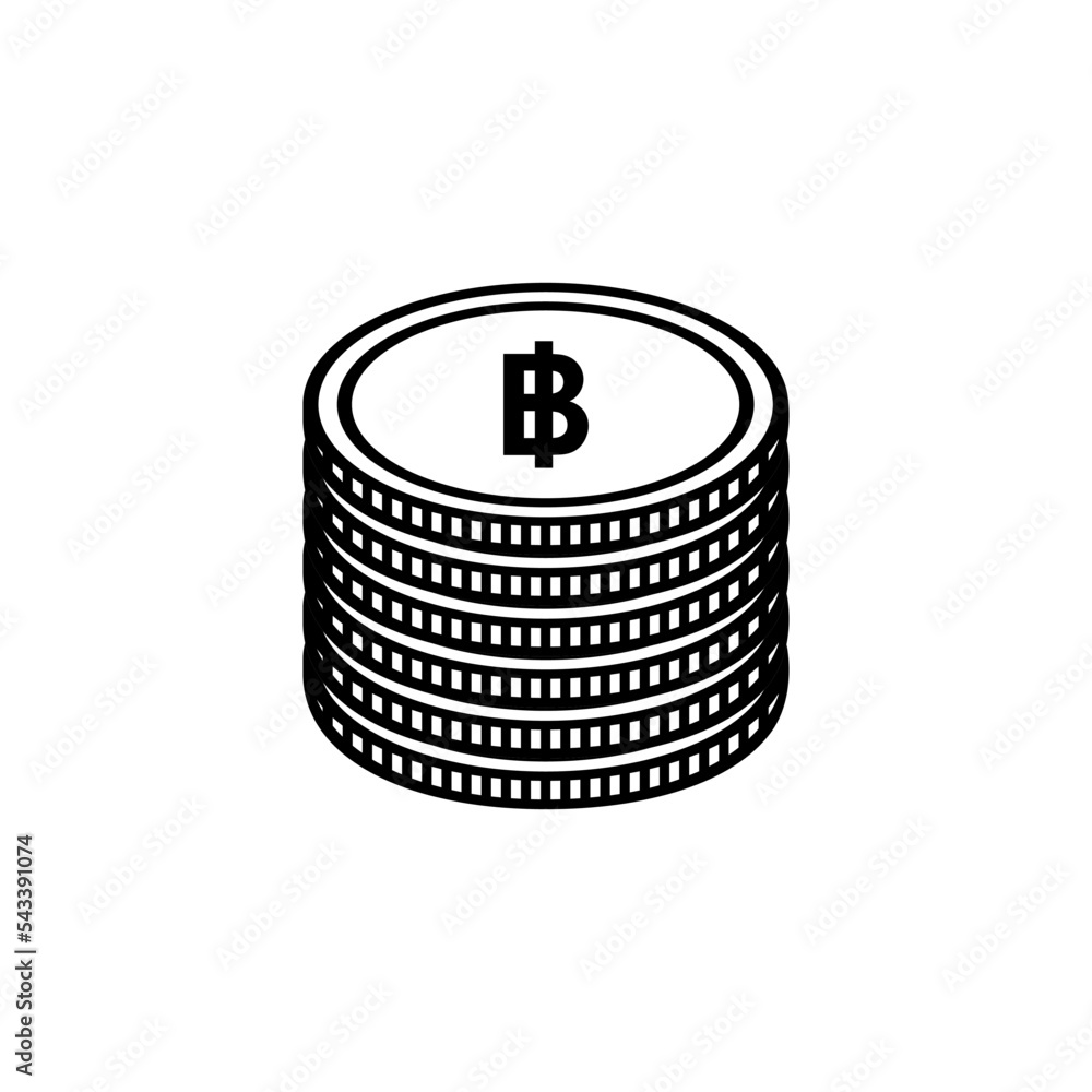 Thailand Currency Icon Symbol, THB Sign, Baht Money Paper. Vector ...