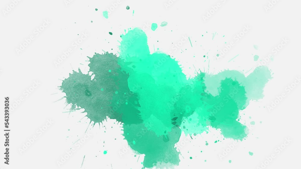 Dark green Watercolor ink drops. Abstract ink slow motion transition ...