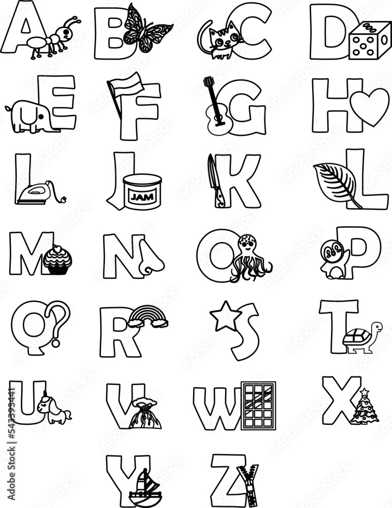 Alphabet chart vector image. alphabet flash card. Stock Vector | Adobe ...