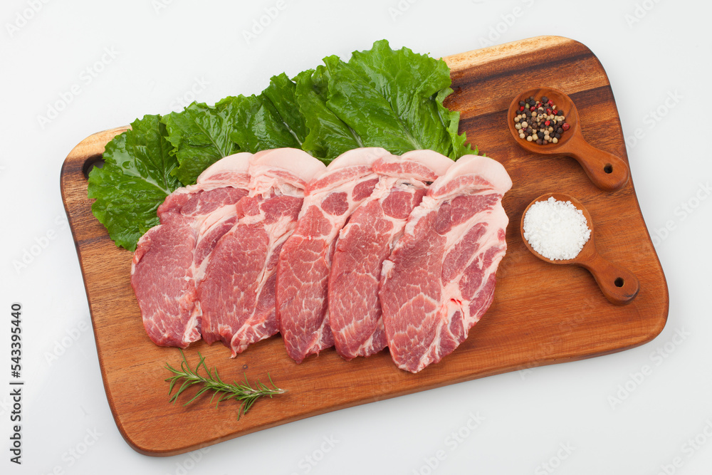 Indoor, meat, pork neck, pork neck, fat, raw meat, pork, food, meal ...