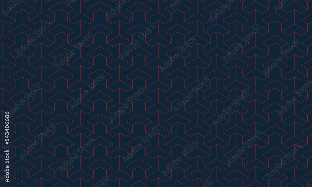 Blue background with red geomatric pattern Stock Vector | Adobe Stock