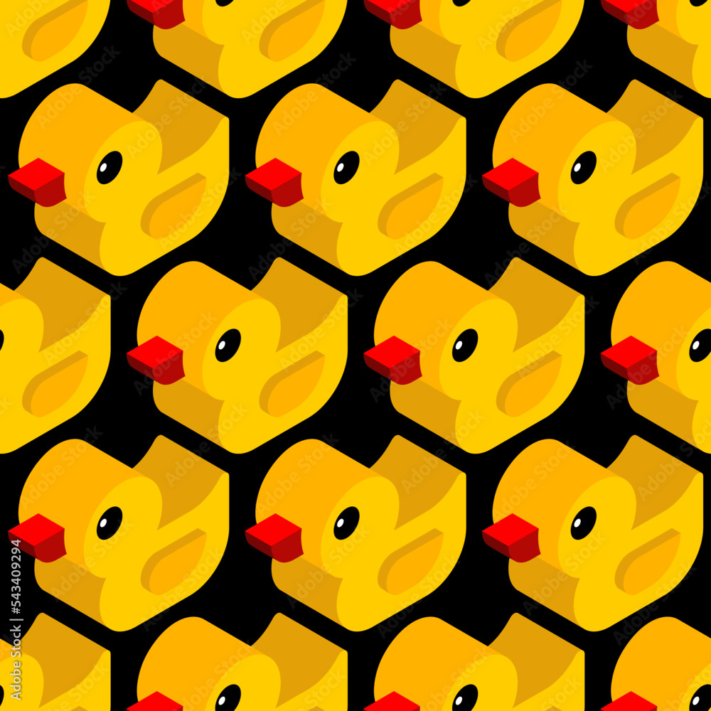 Rubber duck isometric pattern seamless. background of kids fabric Stock ...