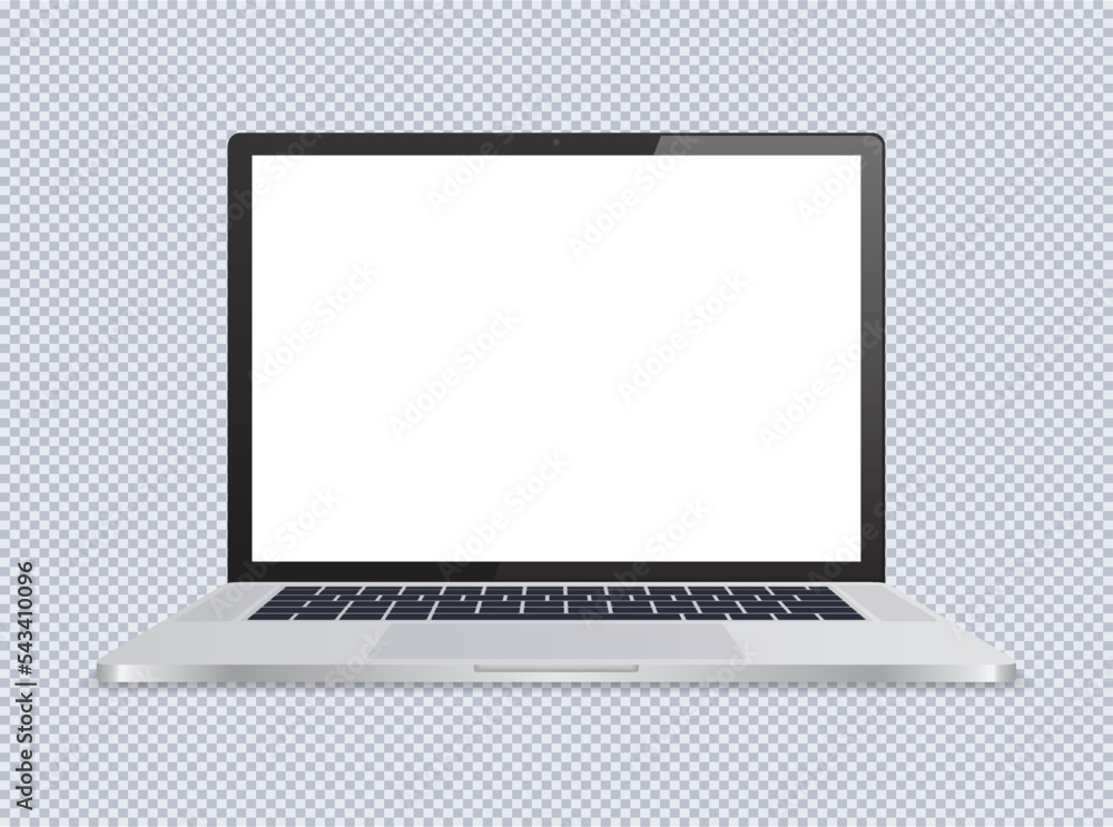 Realistic laptop on transparent background. For use in mockups and ...