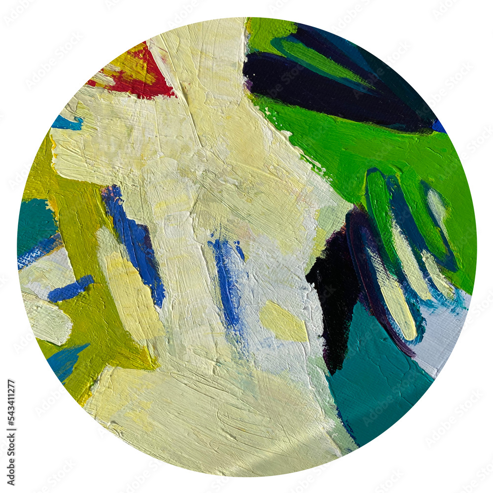 Circle abstract painting background. Color spot. Oil painting and ...