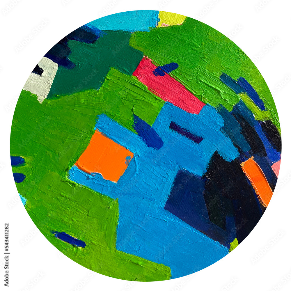 Circle abstract painting background. Color spot. Oil painting and ...