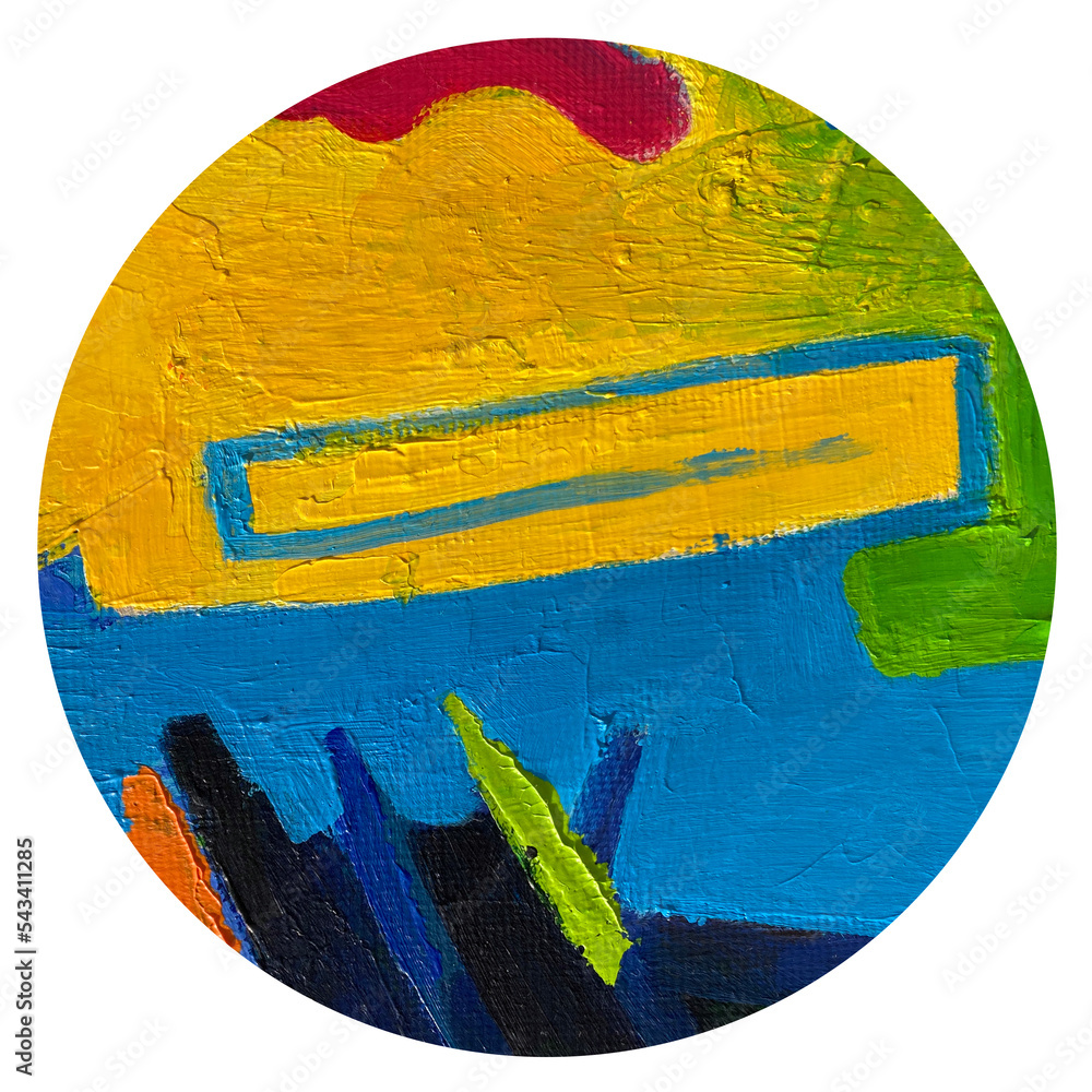 Circle abstract painting background. Color spot. Oil painting and ...