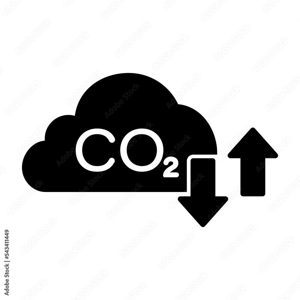 Reduction Greenhouse Symbol. Carbon Dioxide Pollution in Air Glyph ...