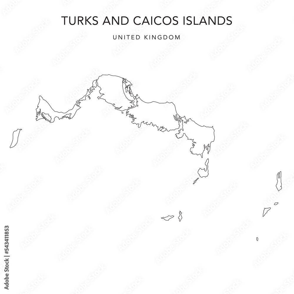 Administrative Map of the Turks and Caicos Islands with Districts as of ...