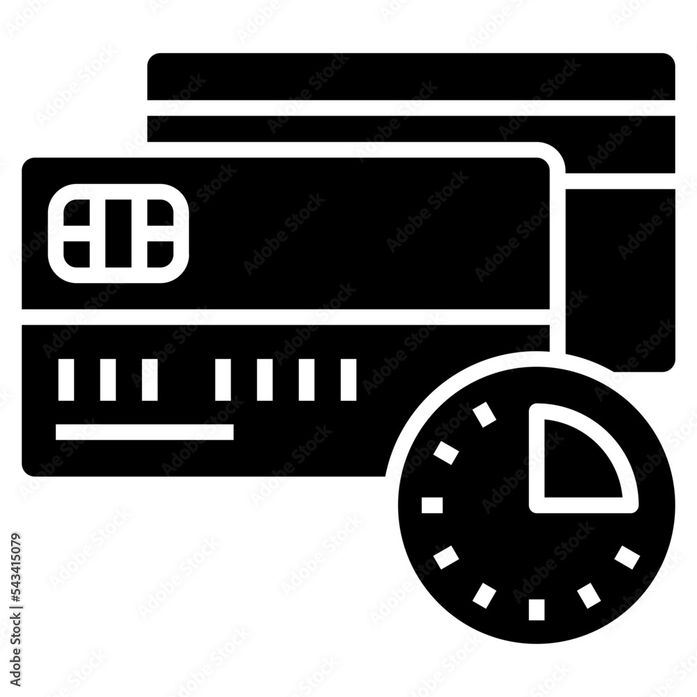 Credit Card Pending glyph icon. Can used for digital product ...