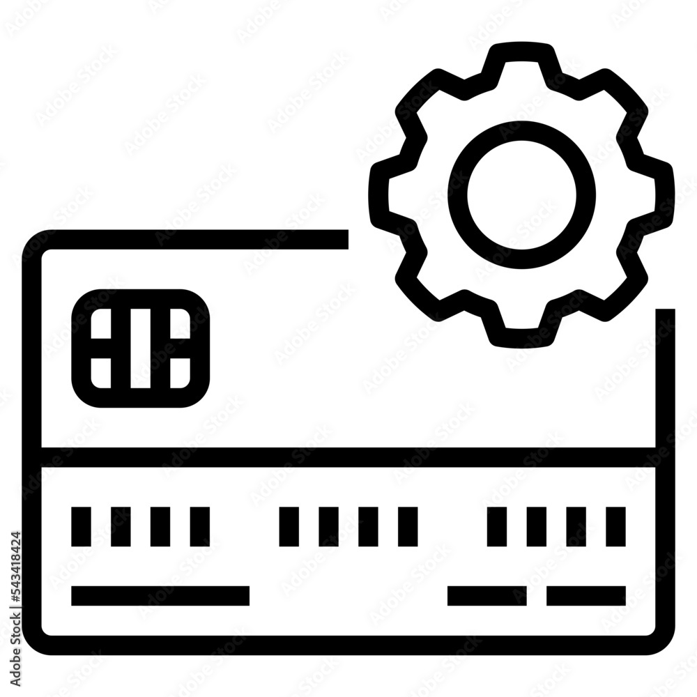 Credit Card Setting line icon. Can used for digital product ...
