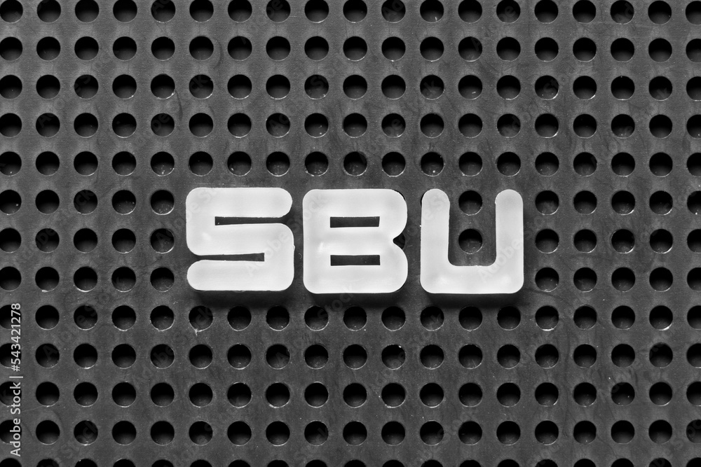 White alphabet letter in word SBU (Abbreviation of Strategic business ...