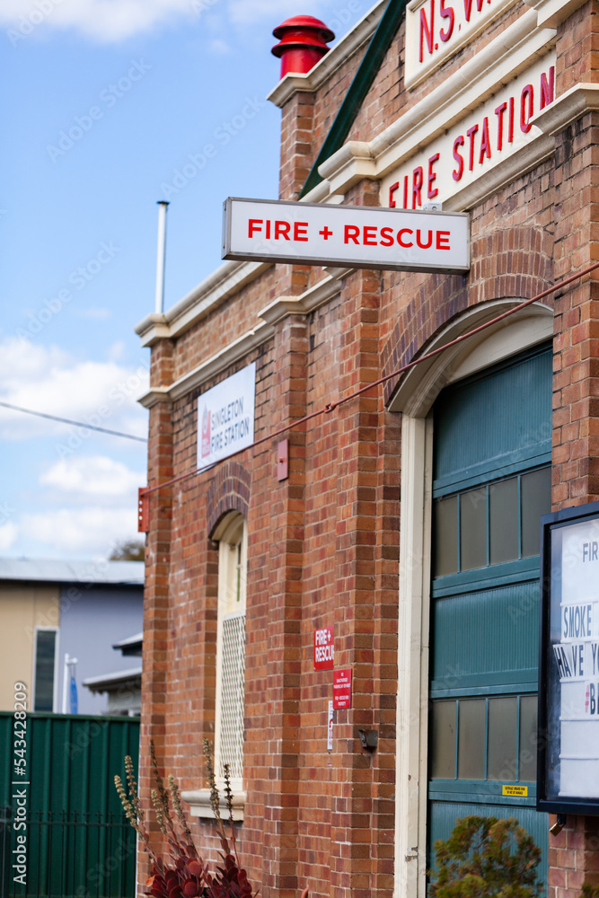 Singleton fire and rescue brigade fire station building Stock Photo ...