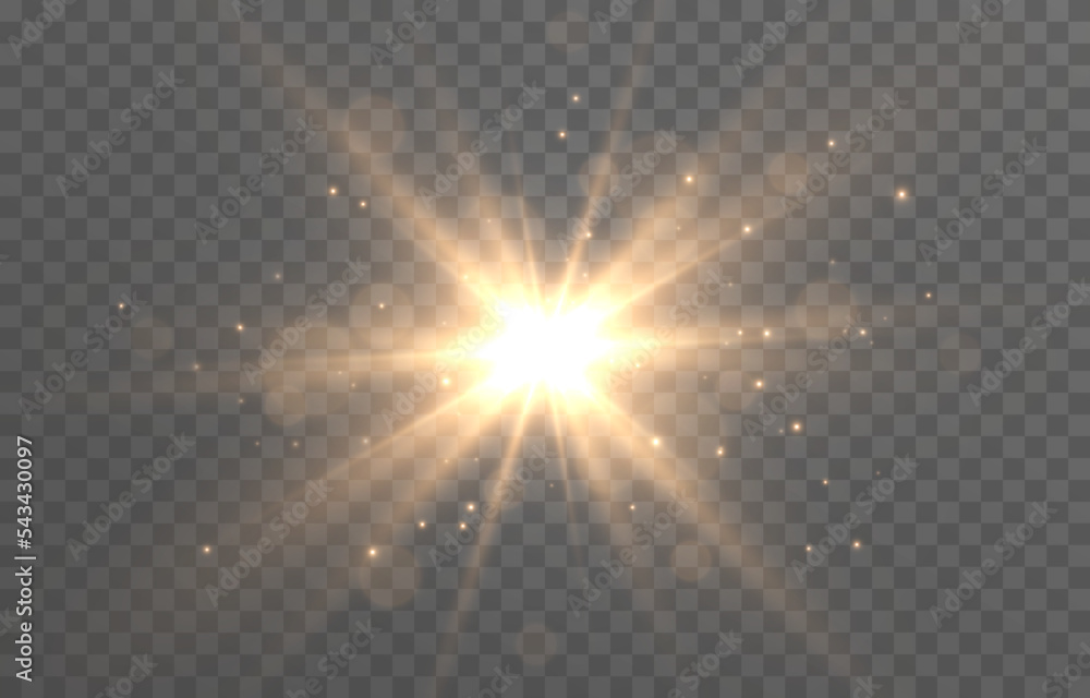 Vector magic light on isolated transparent background. Light png. Dust ...