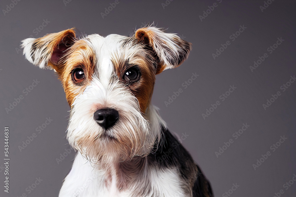 Portrait of parson russel terrier dog in studio setting as animal ...