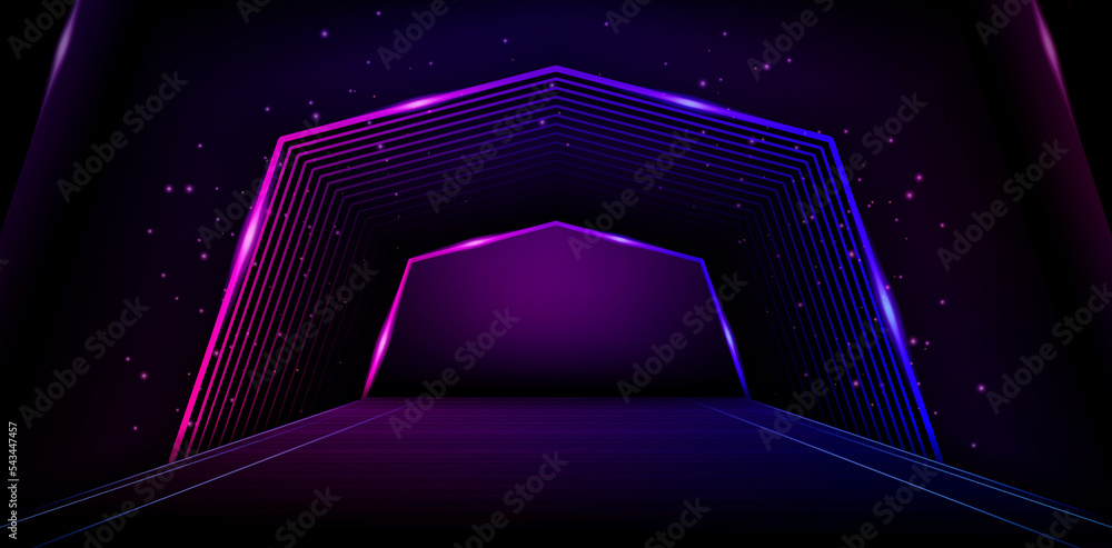 vector illustration of polygonal stage techno concept for ecommerce ...