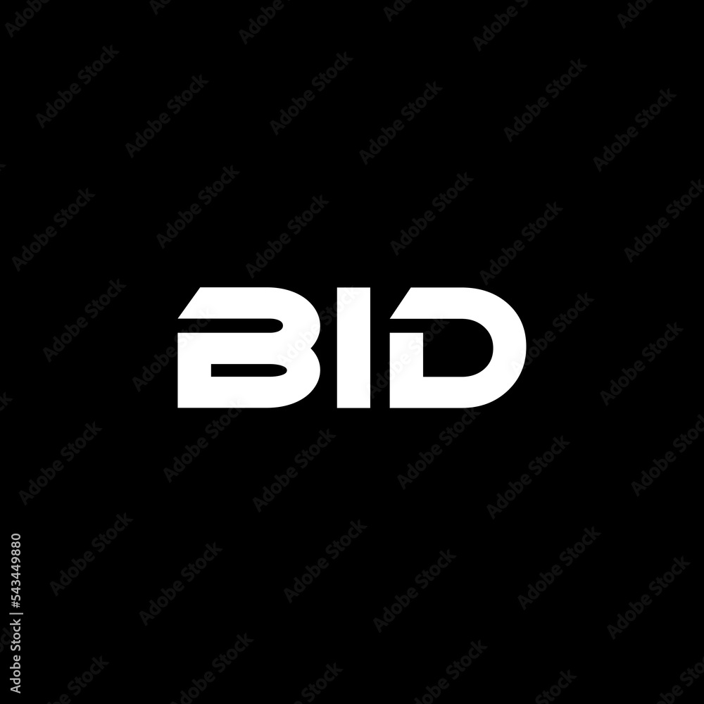 BID letter logo design with black background in illustrator, vector ...