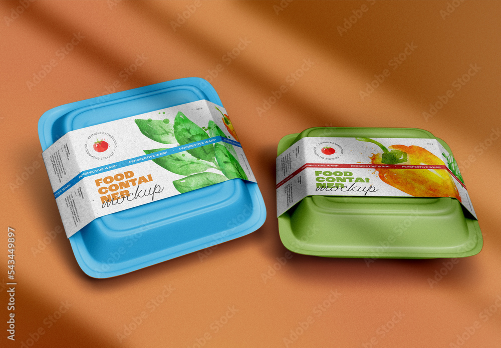 Plastic Food Container Mockup Stock Template | Adobe Stock