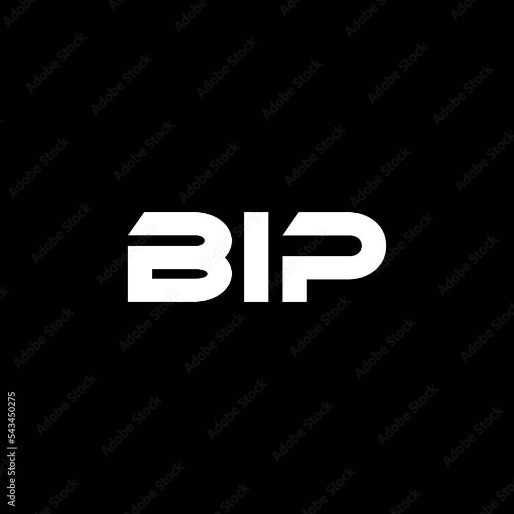 BIP letter logo design with black background in illustrator, vector ...