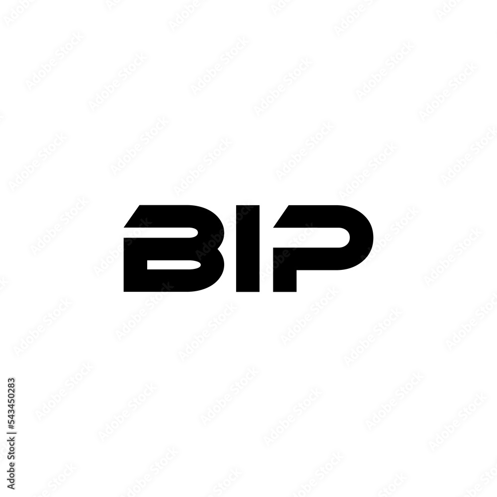 BIP letter logo design with white background in illustrator, vector ...