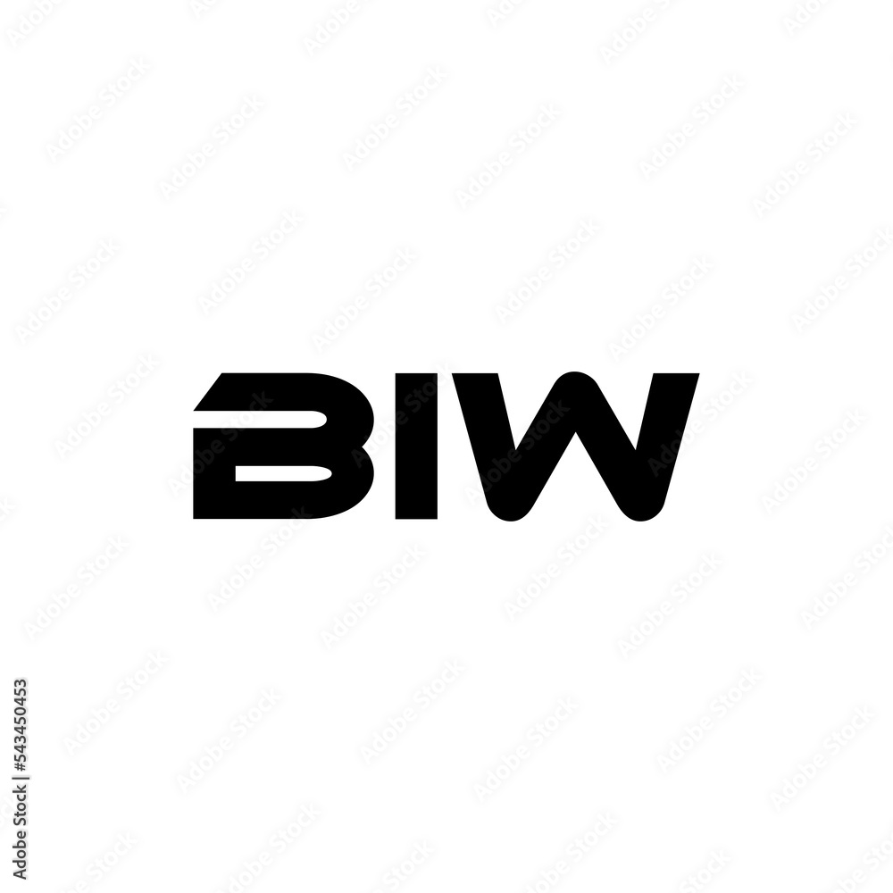 BIW letter logo design with white background in illustrator, vector ...