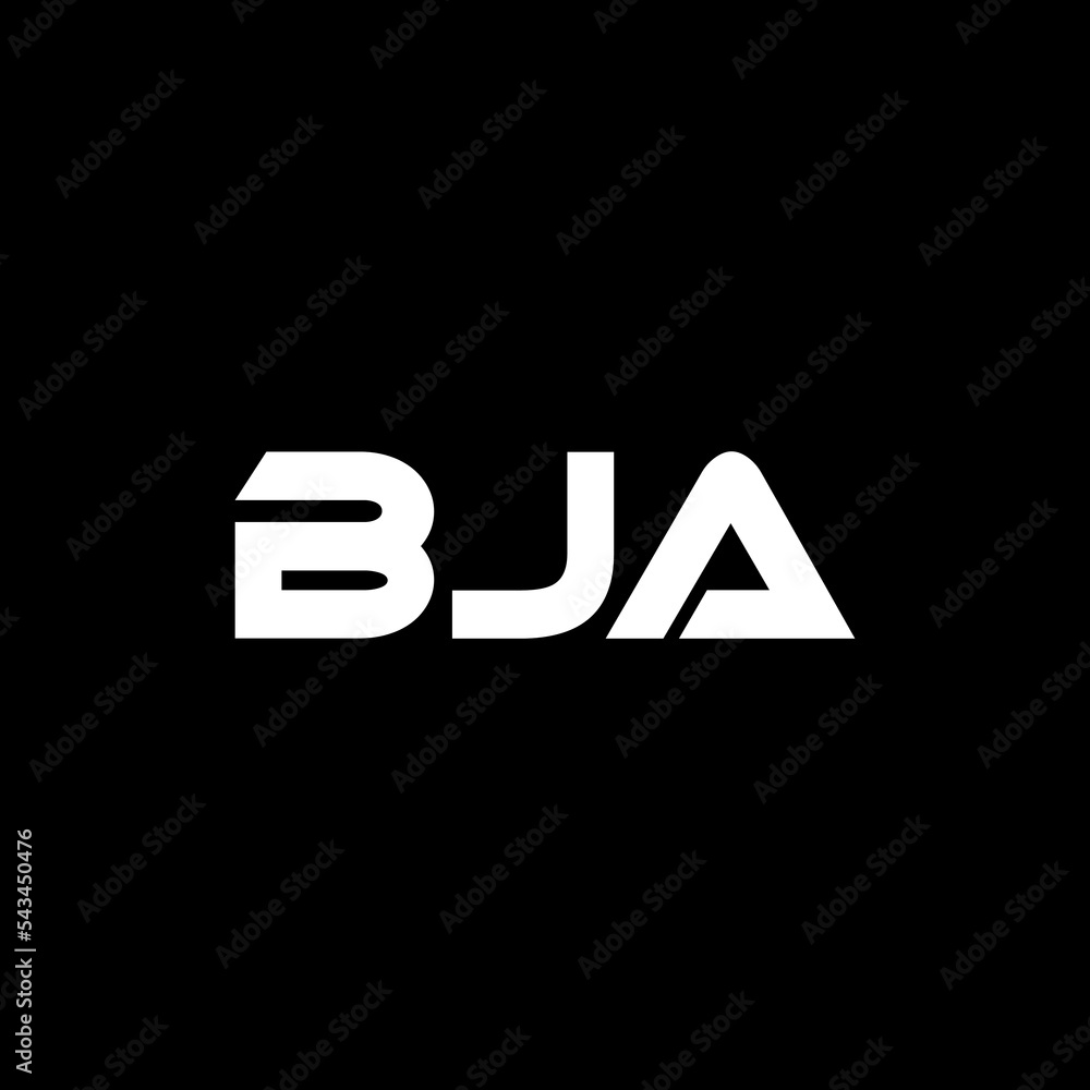BJA letter logo design with black background in illustrator, vector ...